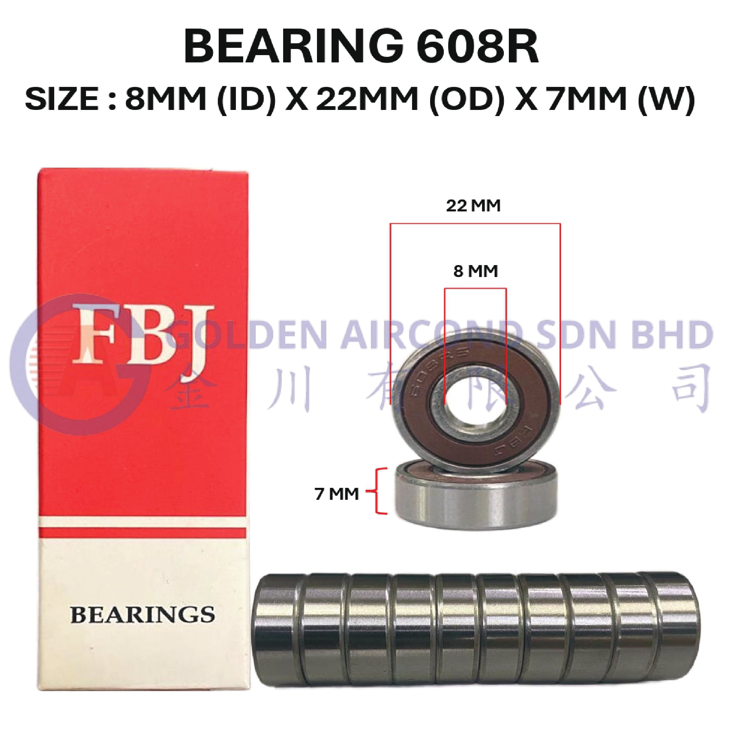 BEARING 608R – Golden Aircond Sdn. Bhd.